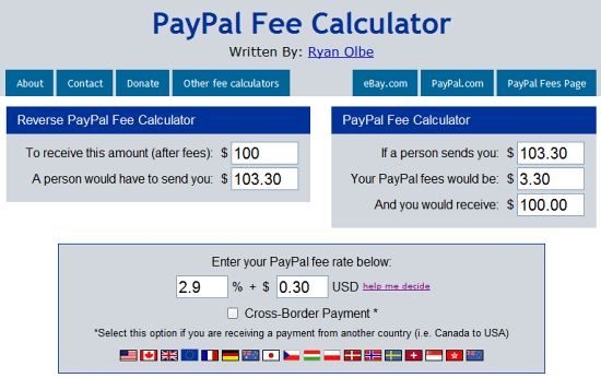 eBay and PayPal Fees Calculator